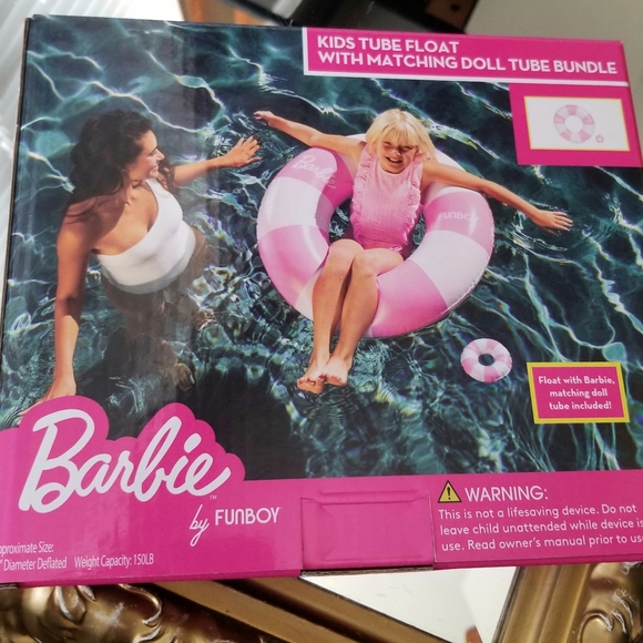 Barbie | Other | Barbie Pink White Stripe Tube Float With Matching Tube ...